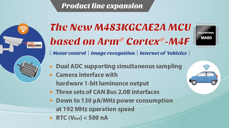 M483kgcae2a Arm Cortex M4f Based Microcontroller With Dual Adc For Motor Control And Camera