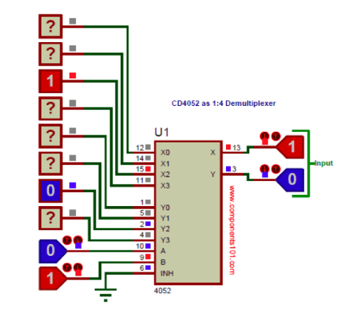 CD4052 Multiplexer/Demultiplexer IC Pinout, Datasheet, Features ...